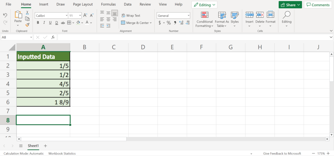 How to Display Numbers as Fractions in Excel - Sheetaki