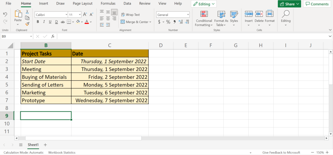 How to AutoFill Only Weekday Dates in Excel - Sheetaki