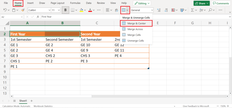 How To Fix Unable To Merge Cells On Table In Excel Sheetaki