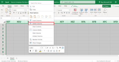 How to Compress File More than 100MB in Excel - Sheetaki