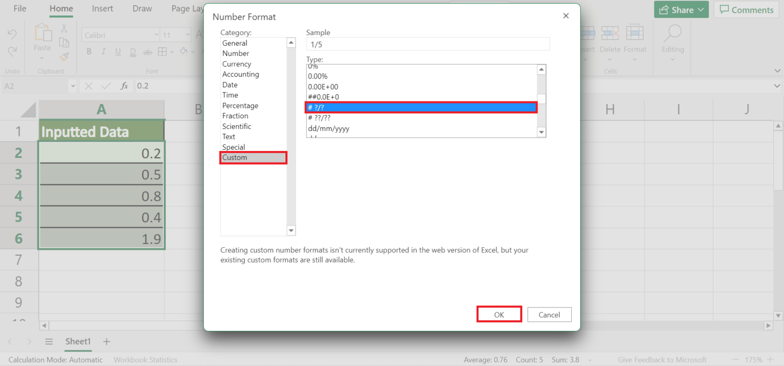 How to Display Numbers as Fractions in Excel - Sheetaki