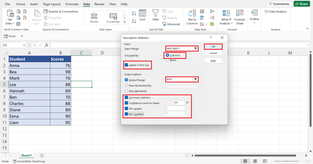 How to Get Descriptive Statistics in Excel - Sheetaki