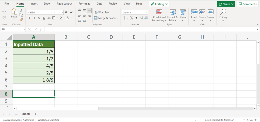 How to Display Numbers as Fractions in Excel - Sheetaki
