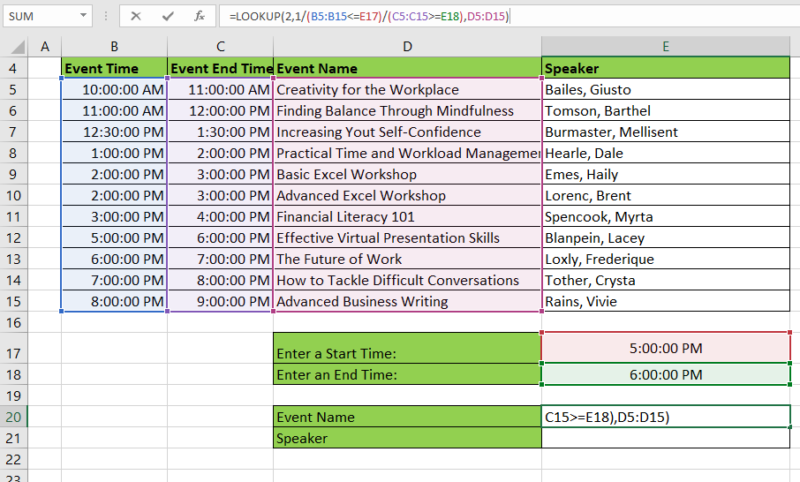 How To Perform A Vlookup With Time Range In Excel Sheetaki