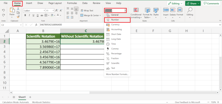 How to Get Rid of Scientific Notation in Excel - Sheetaki