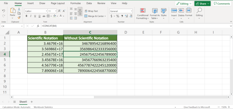 How to Get Rid of Scientific Notation in Excel - Sheetaki