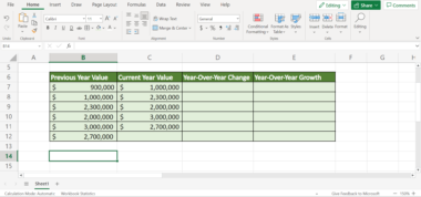 How to Calculate Year Over Year Growth in Excel - Sheetaki