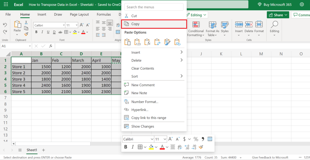 How to Transpose Data in Excel - Sheetaki
