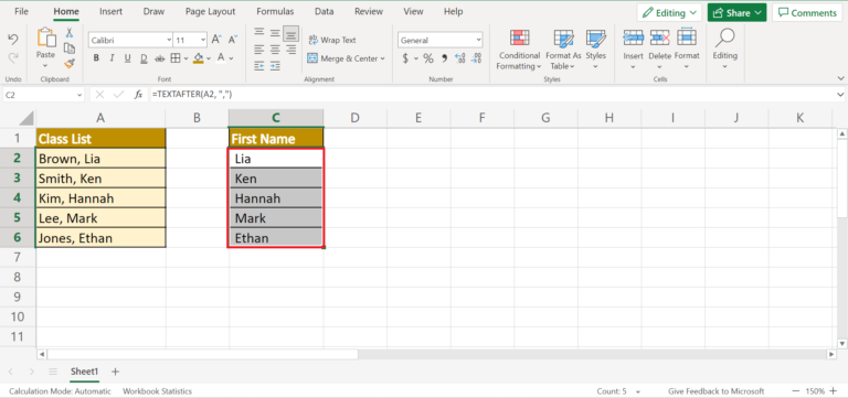 How to Use TEXTAFTER function in Excel - Sheetaki
