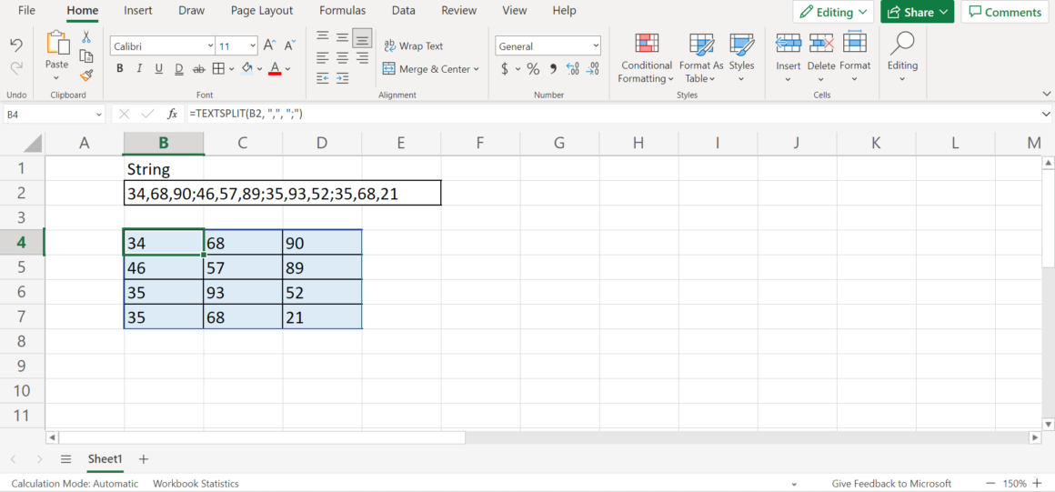 How to Use TEXTSPLIT Function in Excel - Sheetaki