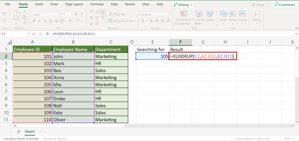 How to Use XLOOKUP in Excel - Sheetaki