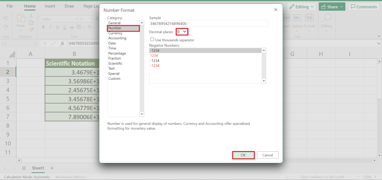 How to Get Rid of Scientific Notation in Excel - Sheetaki