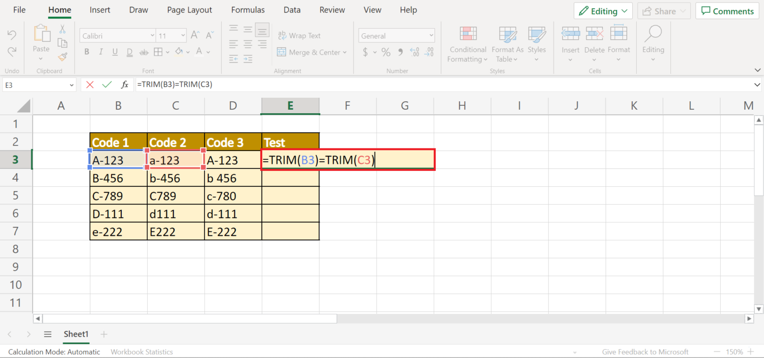 How To Check If Two Cells Match Or Multiple Cells Is Equal In Excel