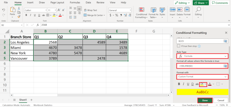 How to Do Conditional Formatting for Blank Cells in Excel