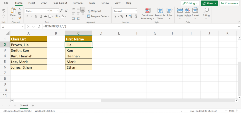 How to Use TEXTAFTER function in Excel - Sheetaki
