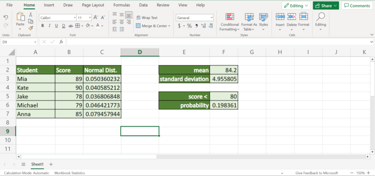 How to Use Continuous Probability Distribution in Excel - Sheetaki