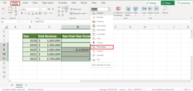 How to Calculate Year Over Year Growth in Excel - Sheetaki