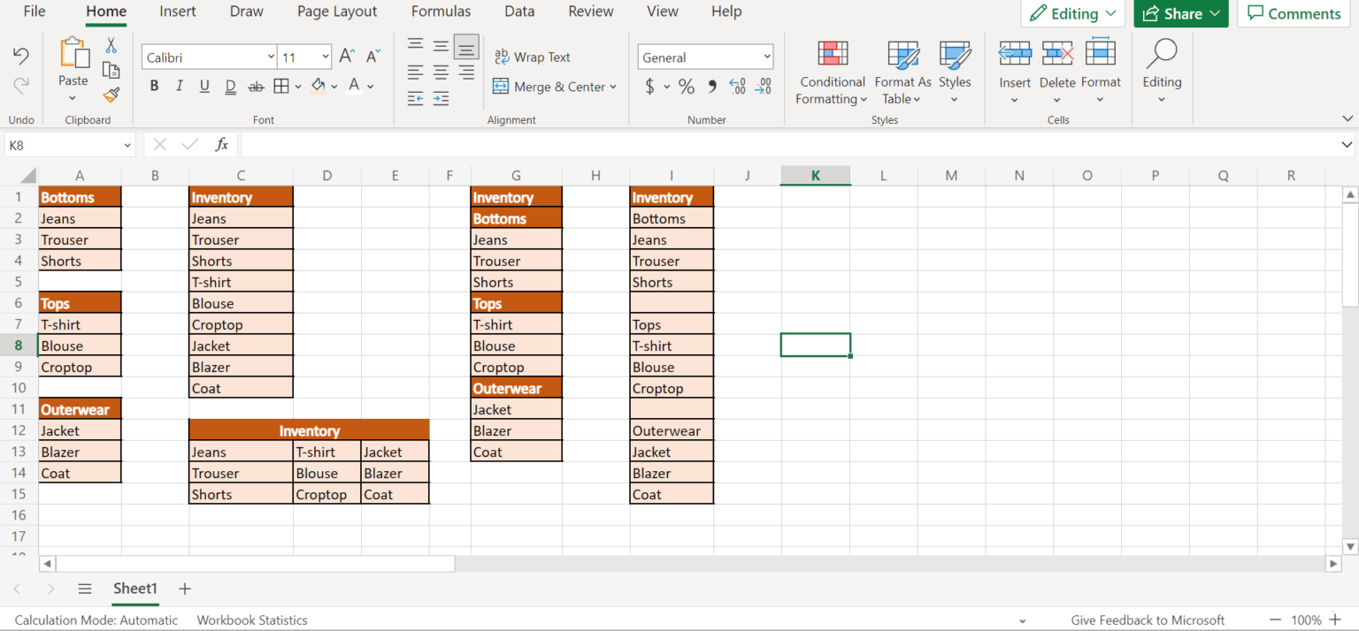 How to Combine Ranges or Arrays in Excel - Sheetaki