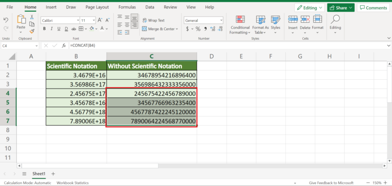 How to Get Rid of Scientific Notation in Excel - Sheetaki