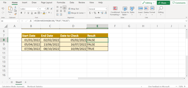 How to Use BETWEEN Formula in Excel - Sheetaki