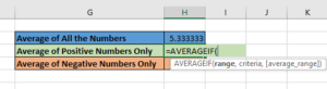 How to Average Only Positive or Negative Numbers in Excel - Excel