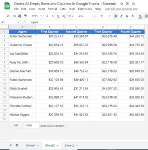 How to Delete All Empty Rows and Columns in Google Sheets