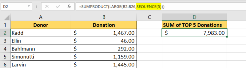 How To Find The Sum Of Largest N Numbers In Excel Sheetaki