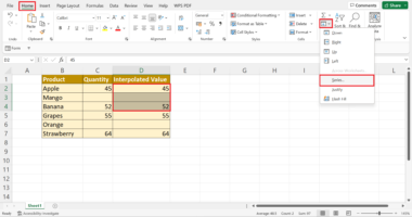 How to Interpolate Missing Values in Excel - Sheetaki