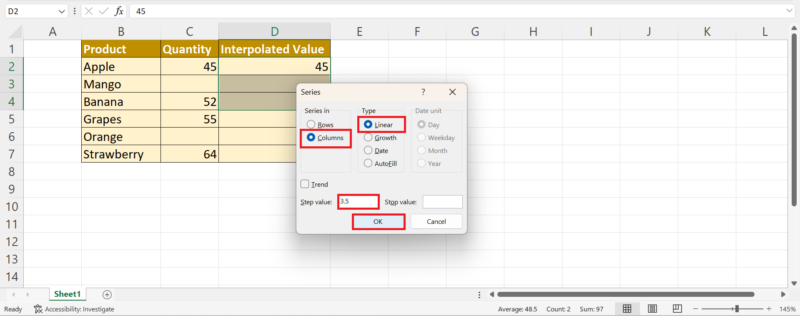 How To Interpolate Missing Values In Excel Sheetaki