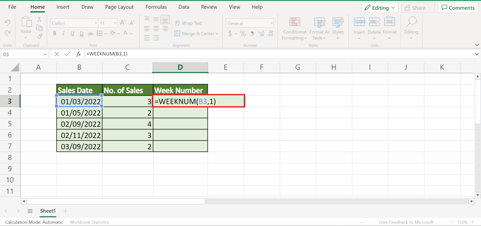 How to Sum by Week in Excel - Sheetaki