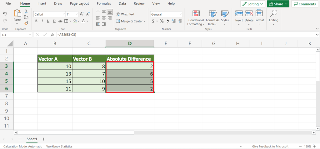 How to Calculate Manhattan Distance in Excel - Sheetaki