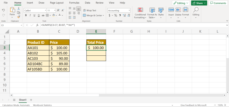 How To Use Wildcard In Sumifs Function In Excel Sheetaki