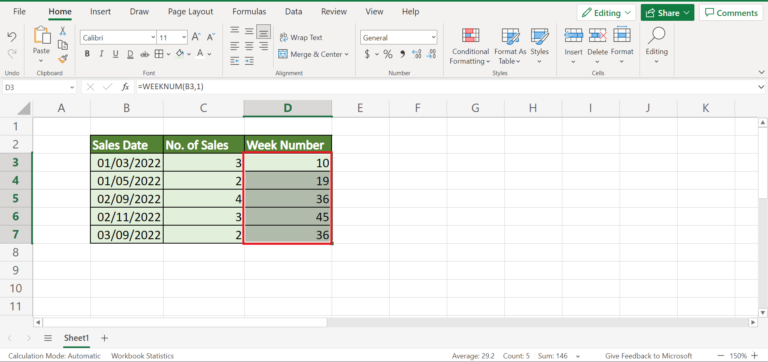 How to Sum by Week in Excel - Sheetaki