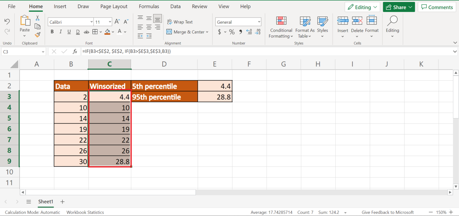 How to Winsorize Data in Excel - Sheetaki