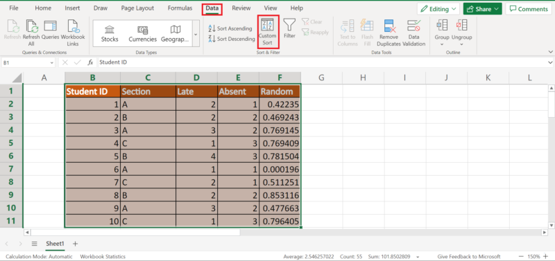 How to Perform Stratified Sampling in Excel - Sheetaki