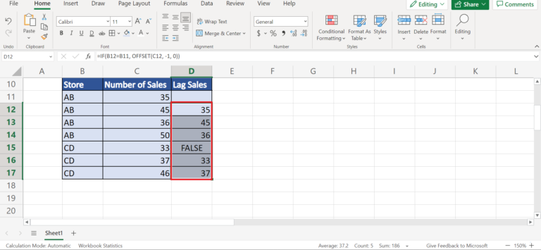 How To Create A Lag Function In Excel Sheetaki