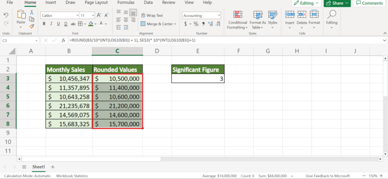 How to Round Significant Figures in Excel - Sheetaki
