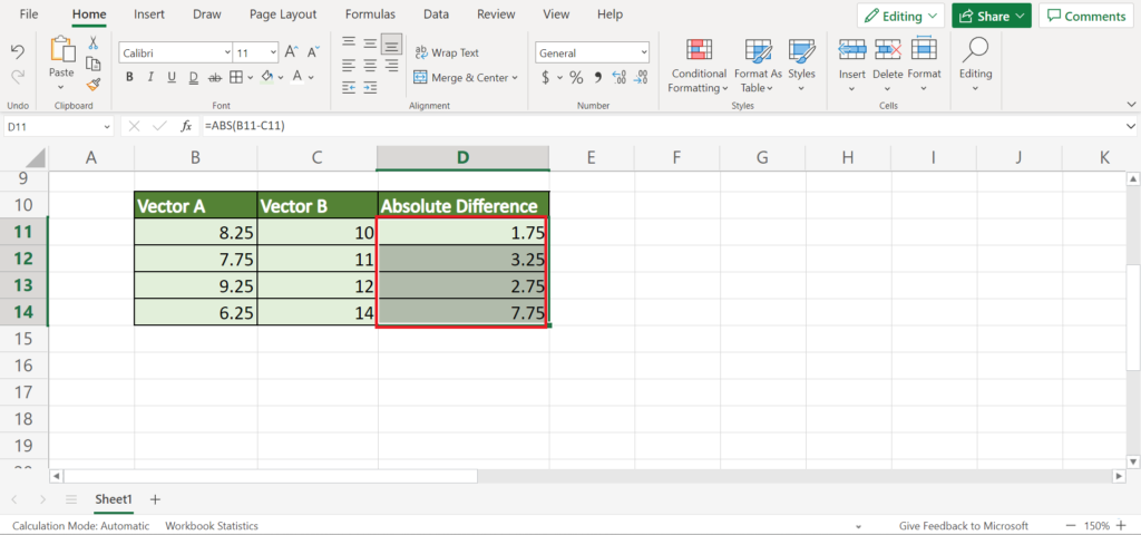 How to Calculate Manhattan Distance in Excel - Sheetaki