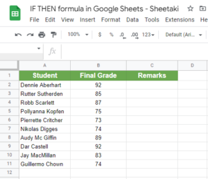 How to Use the IF THEN Formula in Google Sheets - Sheetaki