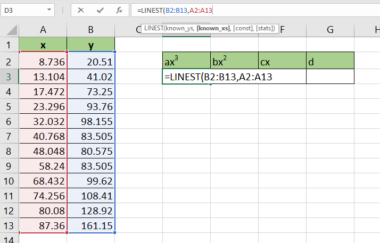 How to Perform Cubic Regression in Excel - Sheetaki