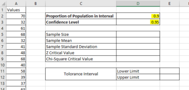 How to Calculate a Tolerance Interval in Excel - Sheetaki