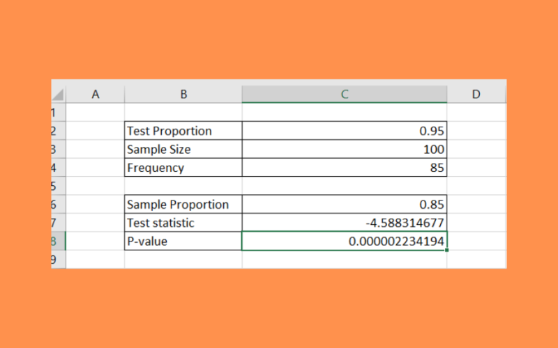How To Perform A One Proportion Z Test In Excel Sheetaki How To Perform A One Proportion Z Test In Excel Sheetaki