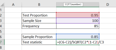 How to Perform a One-Proportion Z-Test in Excel - Sheetaki
