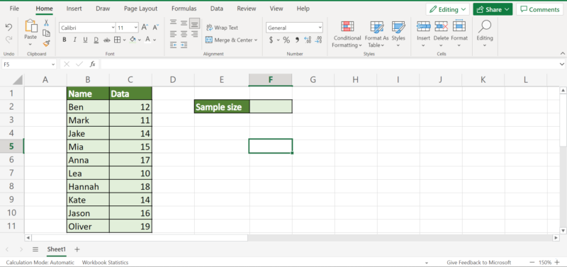 How to Calculate Sample Size in Excel - Sheetaki