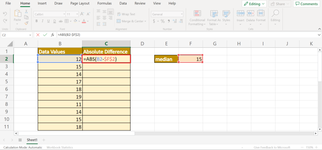 How To Calculate Median Absolute Deviation In Excel Sheetaki