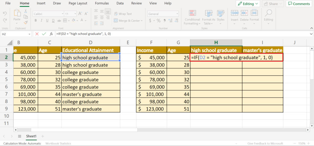 How to Create Dummy Variables in Excel - Sheetaki