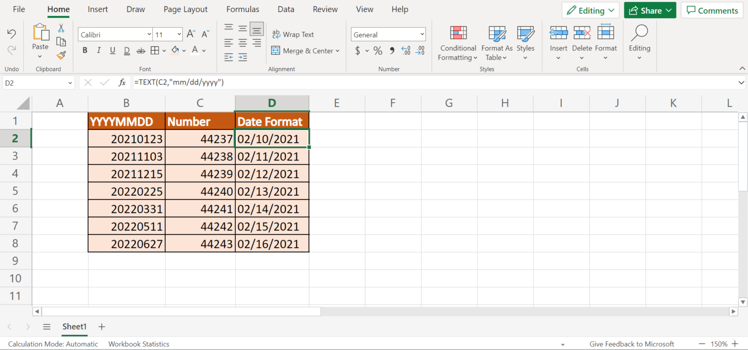 How to Convert YYYYMMDD to Date Format in Excel - Sheetaki