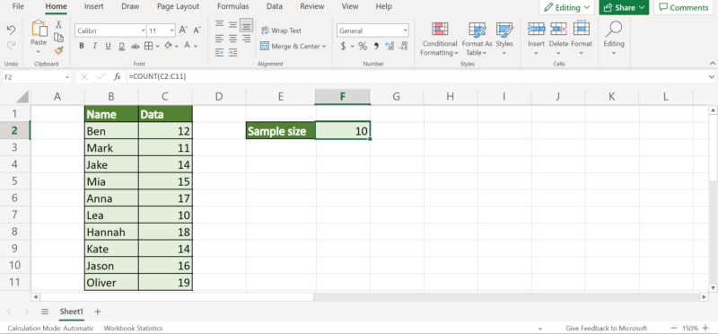 How to Calculate Sample Size in Excel - Sheetaki