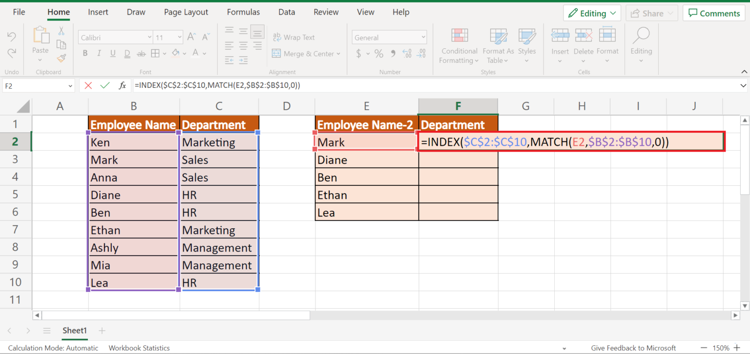 How to Match Two Columns and Return a Third in Excel - Sheetaki