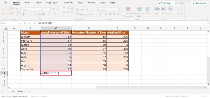 How to Calculate Weighted MAPE in Excel - Sheetaki